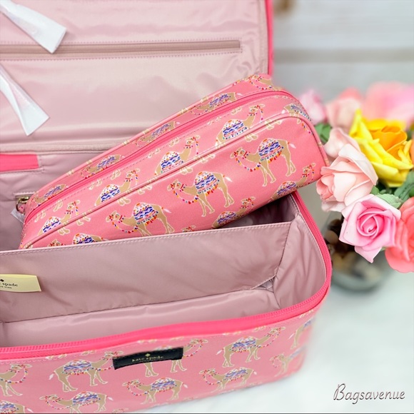 kate spade | Bags | Kate Spade Large Colin Camel Pink Cosmetic Case ...